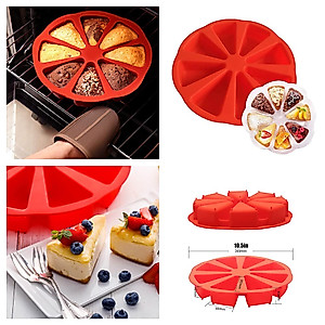 XIYUAN 2 Pcs Silicone Baking Molds Large 8 Cavity Silicone Scone Pan/Cakes Slices Mold/Triangle Cavity Cake Pan Pizza Slices Pan,Cornbread Mold And Soap Mould,DIY Baking Tool