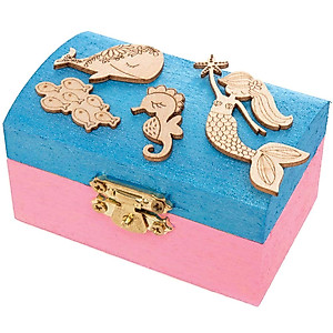 Baker Ross AT758 Sealife Mini Wooden Shapes - Woodcrafts for Kids to Design, Paint, Decorate and Then Use 40 Count(Pack of 1)