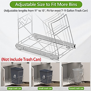 Pull Out Trash Can Under Cabinet, Sink Out, Slide-Out Cabinet Kit, Adjustable Garbage for 7-11 Gallon Can(Not Include Can)