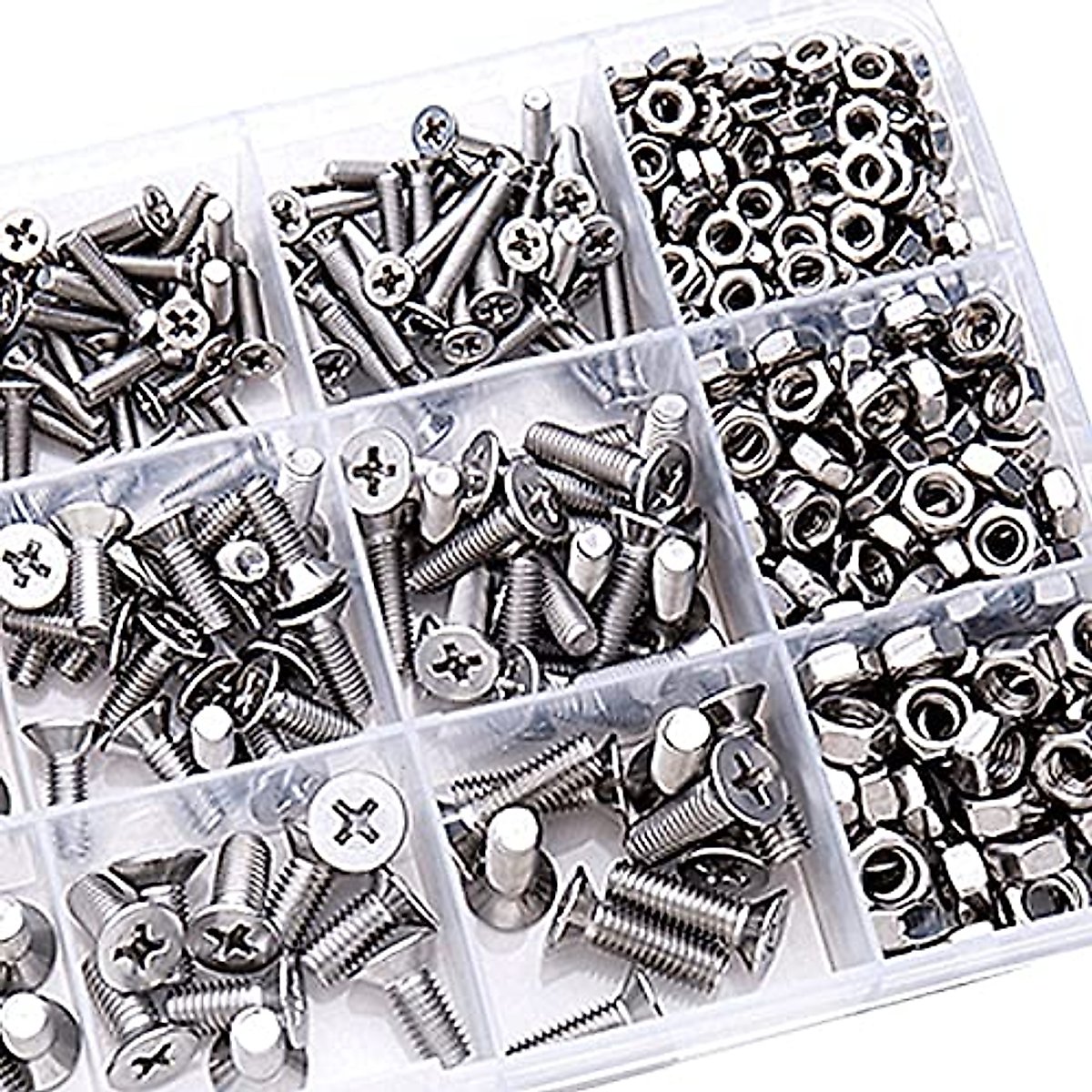 MUMUJJ Countersunk Machine Screws, Flat Head Phillips Machine Screws and Hex Nuts Kit for Laptop Notebook Computer Replacement Screws Kit