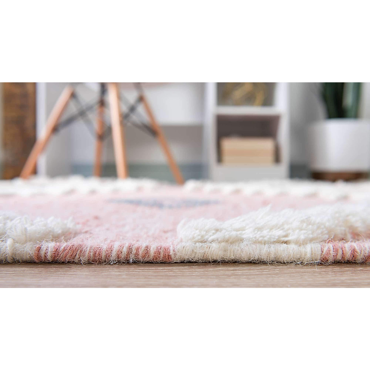 Unique Loom Mesa Collection Area Rug - Papago (8' x 11' Rectangle, Pink/ Cream)