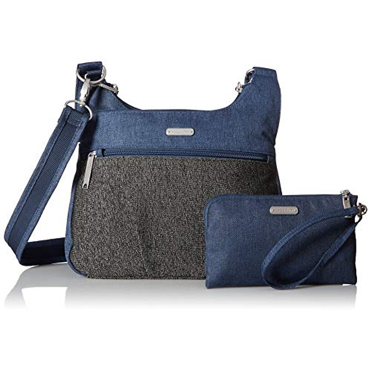 Baggallini Womens Anti Theft Cross Over Crossbody Hobo, Steel Blue Antitheft, One Size US