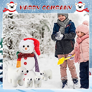 Zubebe 4 Pcs Polar Bear Stuffed Animal Set Large White Stuffed Bear Soft Polar Bear Plush Toy Cuddly Bear Gifts for Birthday Christmas Decoration (Polar Bear Style)(Polar Bear Style)