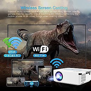 AsterHome X1 Projector with WiFi and Bluetooth, Native 1080P Full HD 5G WiFi Outdoor Projector, Support 4K|200" Display | 12000LM UHD |AI Voice Control|Bluetooth 5.0|Dolby Sound Home Theater Projector