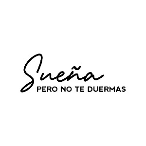Vinyl Wall Art Decal - Sueña Pero No Te Duermas/Dream But Don't Fall Asleep - 9" x 25" - Trendy Cute Inspiring Positive Spanish Quote Sticker for Bedroom Living Room Playroom Kids Room Decor (Black)