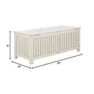 Safavieh PAT7037C Outdoor Abri White Storage Cushion Box