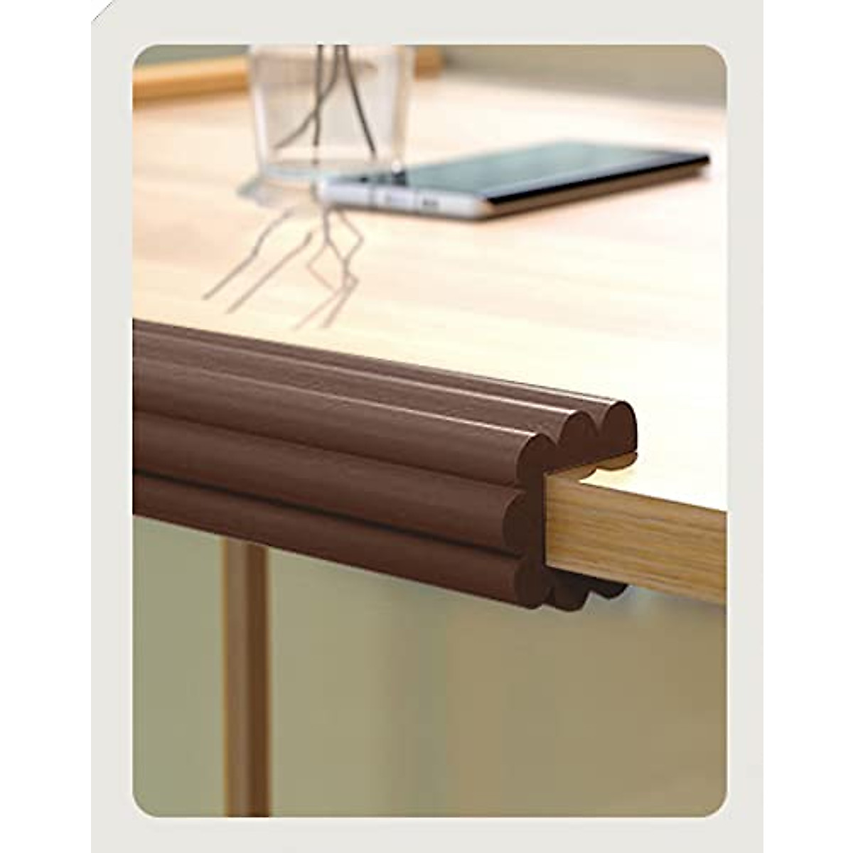 CUTE CUTE JUMP Baby Proofing Edge Guards 12.5ft Edge Protectors for Baby, Extra-Wide Baby Proof Corners and Edges, 3M Glue Pre-Taped, for Table, Desk(Coffee Brown)