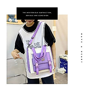 MOJIDUO 5Pcs Set Kawaii Backpack with cute plush Pendants & Badge,19 gallon capacity School Bag Cute Aesthetic Backpack