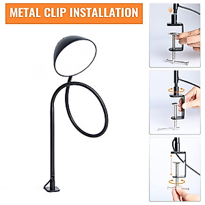 CeSunlight Clamp Lamp, Clip on Lamp, Desk Lamp with Clamp, 12W, 1300 LMS, 3 Color Modes, 10 Brightness Levels, 30 Inches Long Gooseneck Light, Perfect for Sewing, Reading, Home, Office