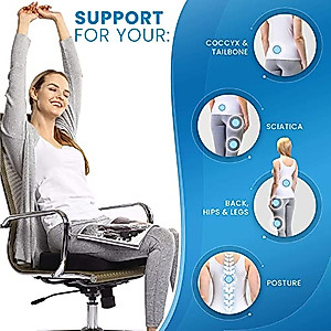 Everlasting Comfort Bundle - Office Chair Seat Cushion, Lumbar Support Pillow and Under Desk Foot Rest Under Desk