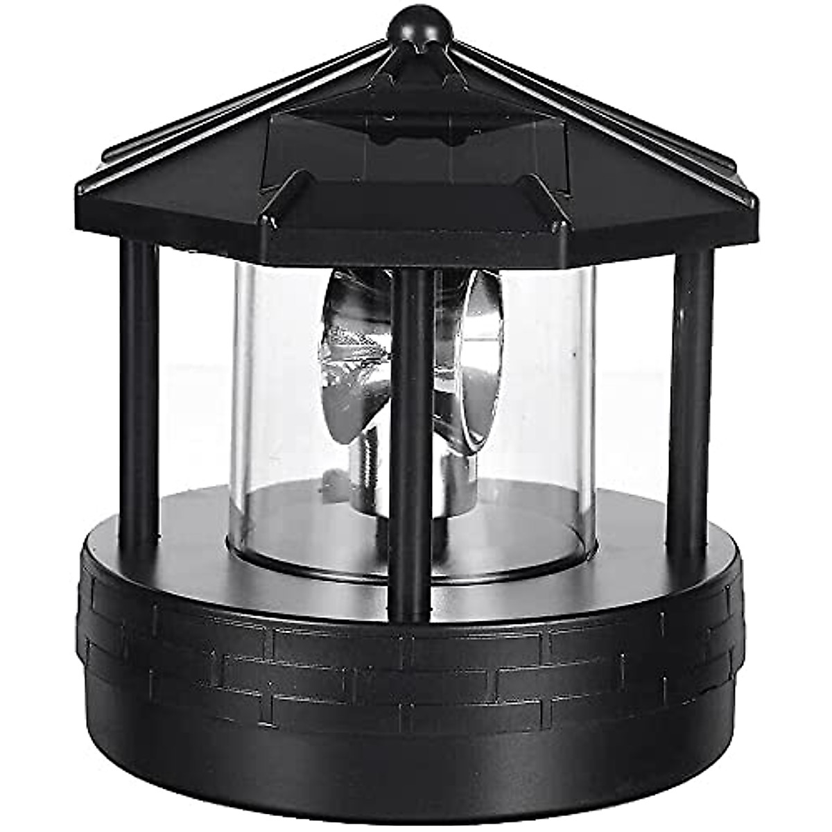 hwljxn Solar Lighthouse, LED Beacon Rotating Garden Lights, Outdoor Smoke Tower Lamp,Solar LED Rotating Lighthouse Light Garden Yard Lawn Lamp Lighting Outdoor Home Decor