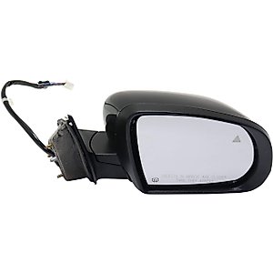 Kool Vue Passenger Side Power Heated Mirror for Jeep Cherokee 2014-2018 Manual Fold With Signal Light, Blind Spot Monitor, Memory & Puddle Lamp; Without Auto-Dimming Paintable