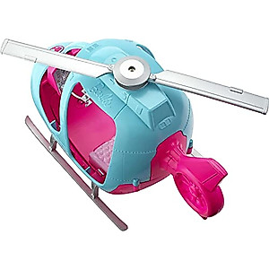 Barbie Helicopter with Spinning Rotors, Pink and Blue 2-Seater Design with Seatbelts and Pilot "Controls" (Amazon Exclusive)