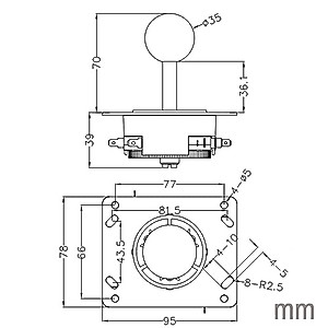 SZJLMKJ Arcade HAPP Style 4-8 way Competition Joystick For JAMMA MAME Multicade Game Machine - Red Ball Top