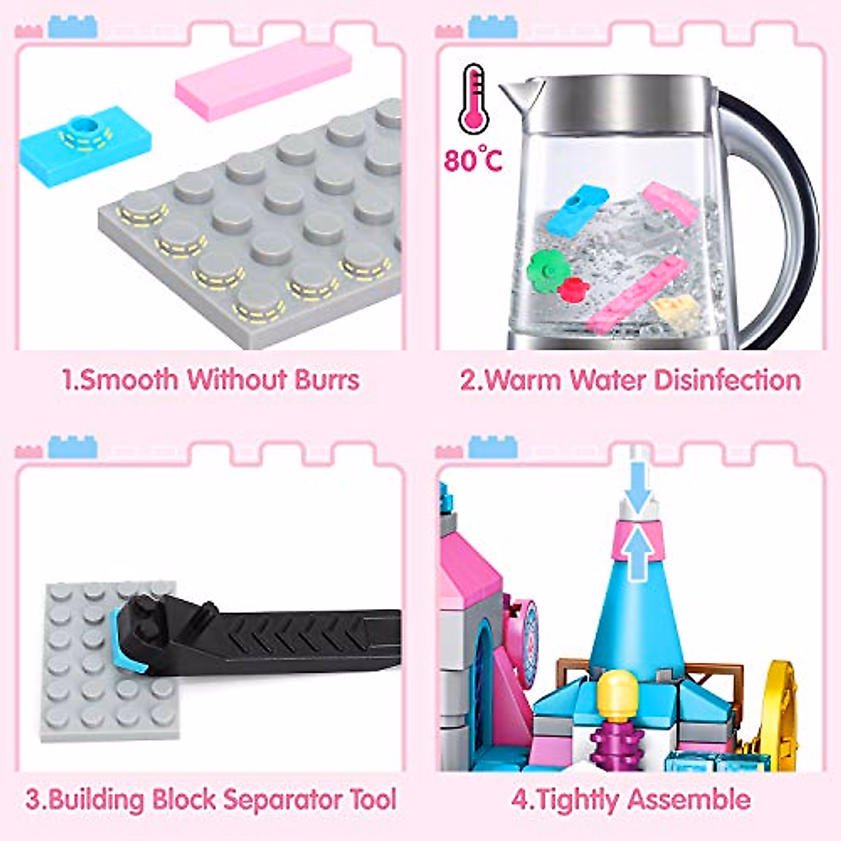 LUKAT Building Toys for Girls Age 6 7 8 9 10 11 12 Year Old, 568pcs Princess Castle STEM Construction Toys Set, 25 Models Educational Toys for Kids Building Blocks Kit Gifts for Birthday Christmas