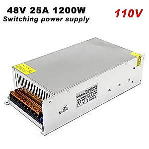 EAGWELL 48V 1200W DC Universal Regulated Switching Power Supply, 25A, 96-130V AC to DC 48 Volt LED Driver, Converter, Transformer for LED Strip Light, CCTV, Computer Project, 3D Printer