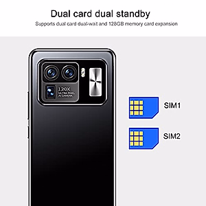 Smartphone, HD Screen Unlocked Mobile Phones, 6.1 Inch 4GB 64GB Cell Phone, 1080x1920 800W 3200W Camera Support Bluetooth GPS Microphone FM Radio(Matte Black)