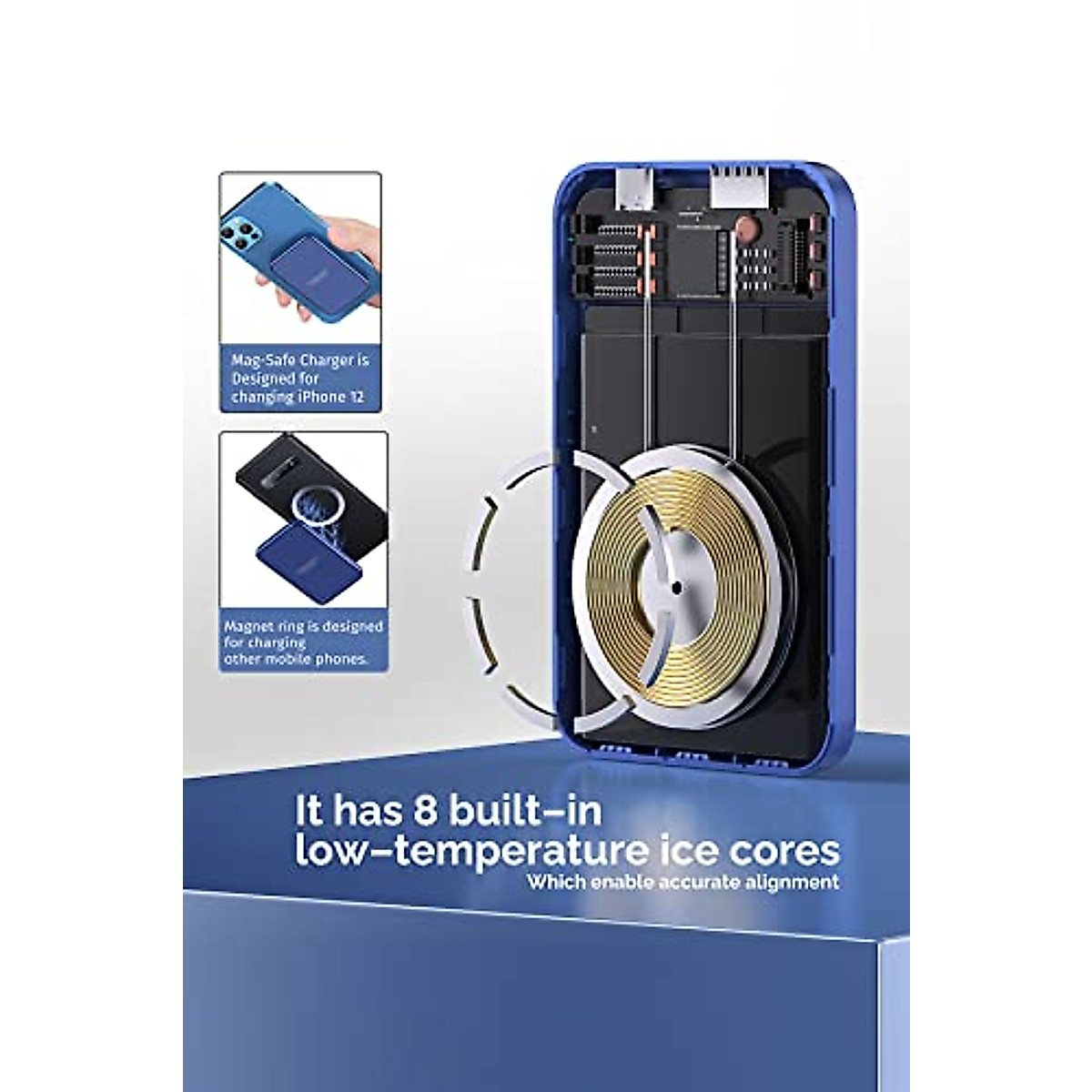 DEKSMO Wireless Power Bank 10000mAh Fast Charging,Slim Magnetic Portable Charger USB C PD 22.5W,Small LED Display QC3.0 External Battery Pack for iPhone 13/12/11/10 Pro Max/Mag-Safe/Samsung/Phones