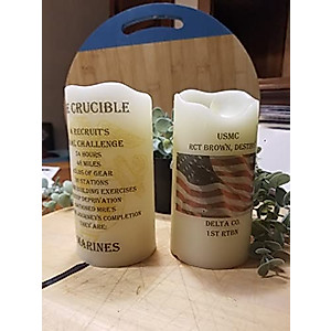 CRUCIBLE CANDLE-EGA- United States Marine Corps (USMC) moving flame Personalized