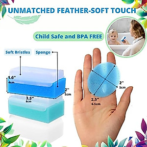 Baby Bath Sponges for Newborns - Baby Cradle Cap Brush - Cradle Cap Comb for Babies (Pack of 5)