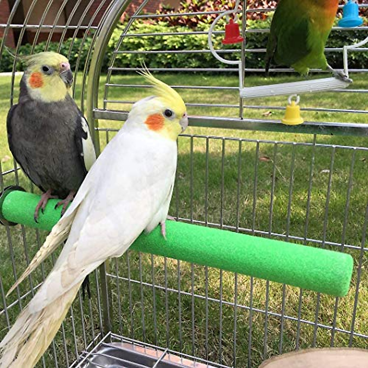 Yuecoofei Bird Platform,pet Toys,3pcs Parrot Perch Stand Toy, Bird Cage Perch Toy Random Vibrant Colors of Quartz Sand Covered Wood Platform Paw Grinding Stick for Parrot Bird