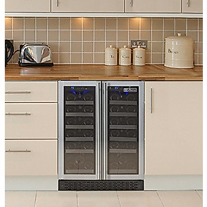 Allavino FlexCount VSWR36-2SSFN - 36 Bottle Dual Zone Wine Refrigerator with French Doors