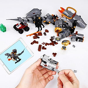 ENJBRICK Dinosaur Building Set for Boys 8-14 Years,Dino Toy for Boys and Girls, with Truck,Baby Dino for Movie Fans Birthday Gifts