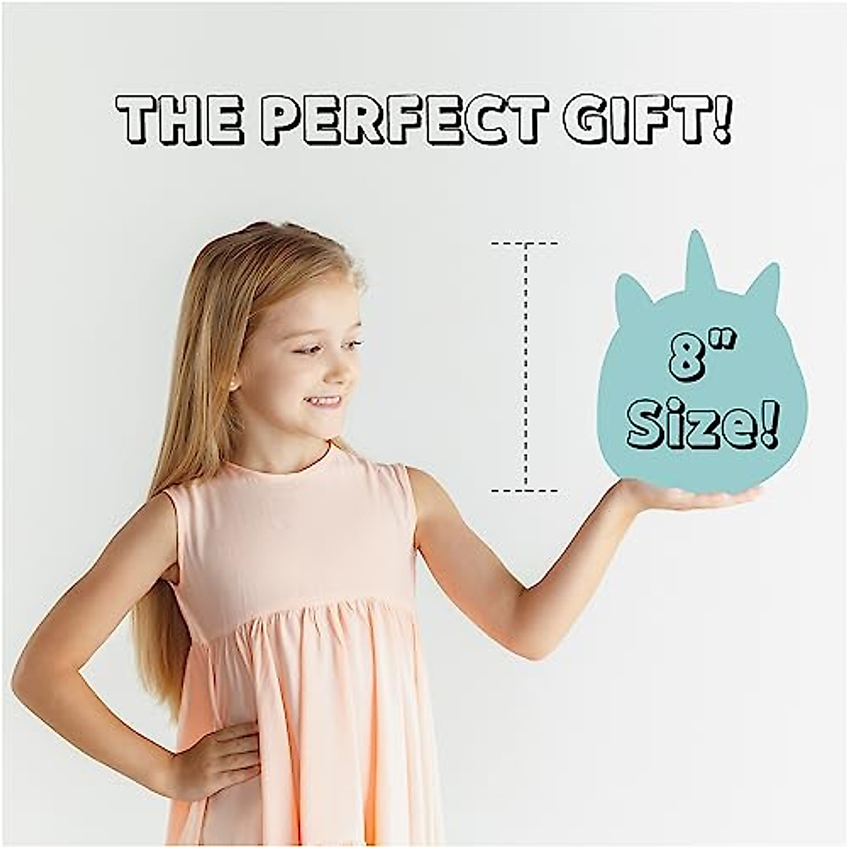 SQUISHY PLANET - 8" Plush Pillow - 5 Pack in Super Mystery Box (+ Pack Crayons) - Decorative Pillows for Bed, Sofá or Chair Cute Plushies Jumbo - Great Gift!