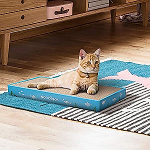 Noodoky 3Pcs Cat Scratching Pads, Double-Sided Corrugated Horizontal Cat Scratcher Cardboard, Scratch Board