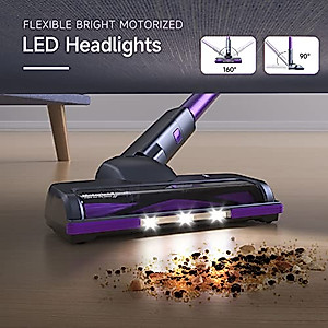 Lubluelu Cordless Vacuum Cleaner, 25Kpa Powerful Cordless Stick Vacuum with Self-Standing,50Mins Long Runtime, Lightweight Handheld Quiet Vacuum Cordless for Pet Hair, Carpet & Hardwood Floor