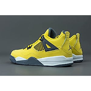 Nike Little Kid Jordan 4 Retro Lightning Tour Yellow/Dark Blue Grey (BQ7669 700) - 12.5 Multicolor 12.5 Little Kid