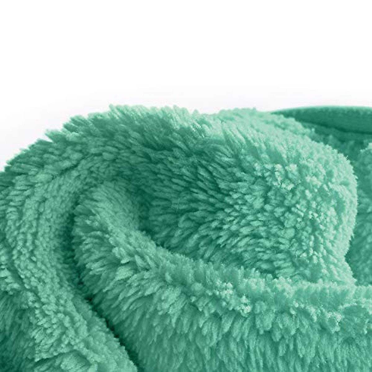 Makeup Remover Microfiber Face Cloths 2 pack, Reusable, 6 Hair Ties (2 Count, Seafoam)