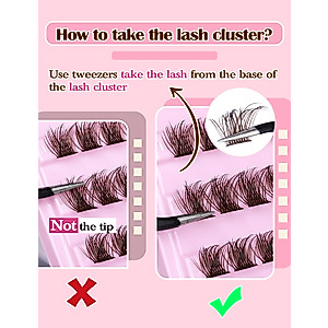 Brown Lash Clusters, Individual Lashes with Brown Color, 110pcs Dark Brown Lash Extension Natural Look Cluster Lashes DIY Eyelashes Extensions by Goddvenus