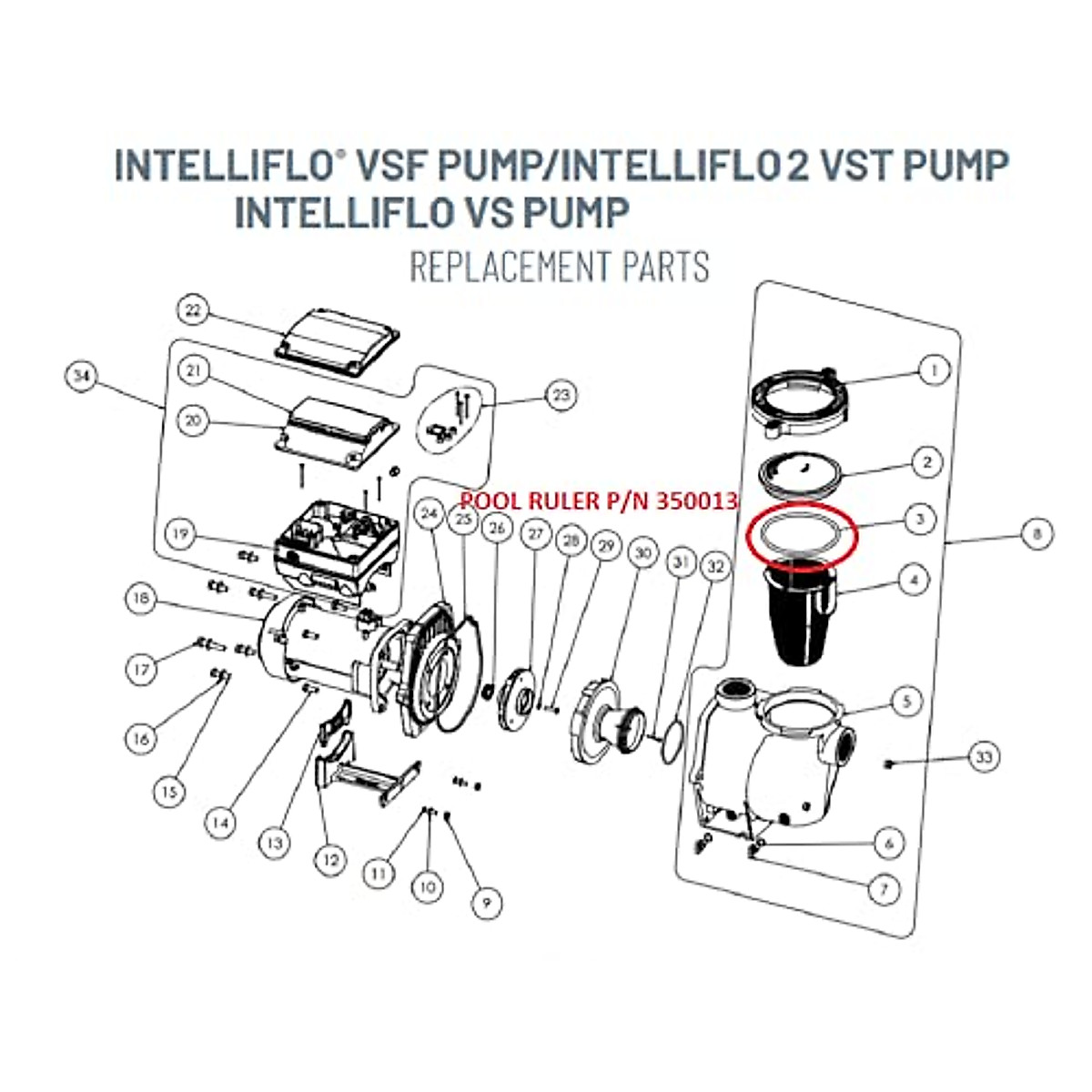 Pool Ruler 350013 Pentair Pump Lid O-Ring 2 Pack + Lubricant - IntelliFlo, WhisperFlo, More