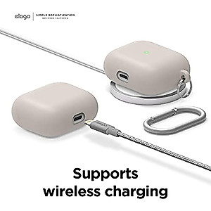 elago Liquid Hybrid Case Compatible with AirPods 3rd Generation Case - Compatible with AirPods 3 Case Cover, Triple Layer Protection, Keychain Included, Wireless Charging, Shock Resistant (Stone)