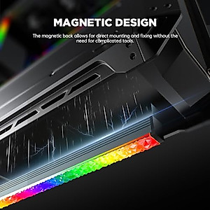 AsiaHorse Acrylic ARGB LED Strip for PC Case with 5V 3-pin ARGB LED and 4-pin Header, Compatible with Aura SYNC, Gigabyte RGB Fusion, MSI Mystic Light Sync - 5.6inches