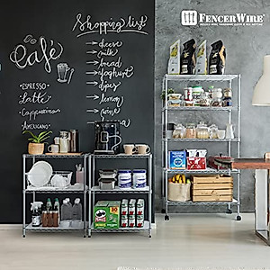 Fencer Wire NSF Adjustable Height Wire Shelving Unit w/Liner, Basement Storage Shelving, Metal Steel Storage Shelves, Kitchen, Garage Shelving Storage Organizer, Utility Shelf, 5-Tier W/Liners