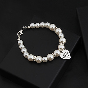 Zuo Bao Bridesmaid Jewelry Gift Crystal Pearl Bracelet for Chief/Junior Bridesmaids (Junior Bridesmaid)
