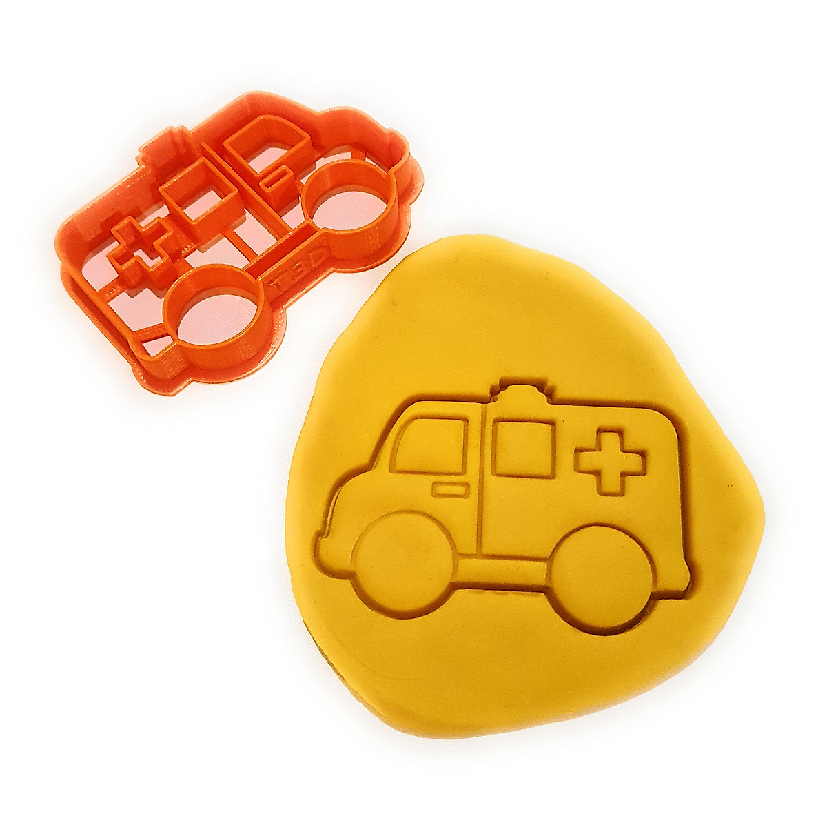 T3D Cookie Cutters Ambulance Cookie Cutter , Suitable for Cakes Biscuit and Fondant Cookie Mold for Homemade Treats, 3.59 inches x 2.52 inches x 0.55 inches