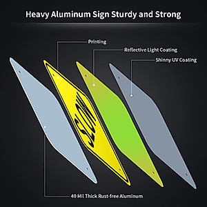 Slow Sign， - 12"x 12" - .040 Aluminum Reflective Sign Rust Free Aluminum-UV Protected and Weatherproof