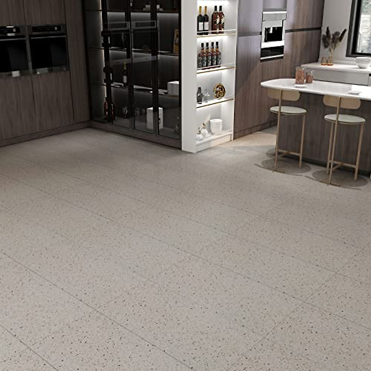 Decotalk Terrazzo Peel and Stick Floor Tile 12x24 Terrazzo Vinyl Flooring Bathroom Floor Tile Waterproof Vinyl Flooring Roll 3PCS Speckled Floor Tile Peel and Stick Flooring Planks Floor Tile Sticker