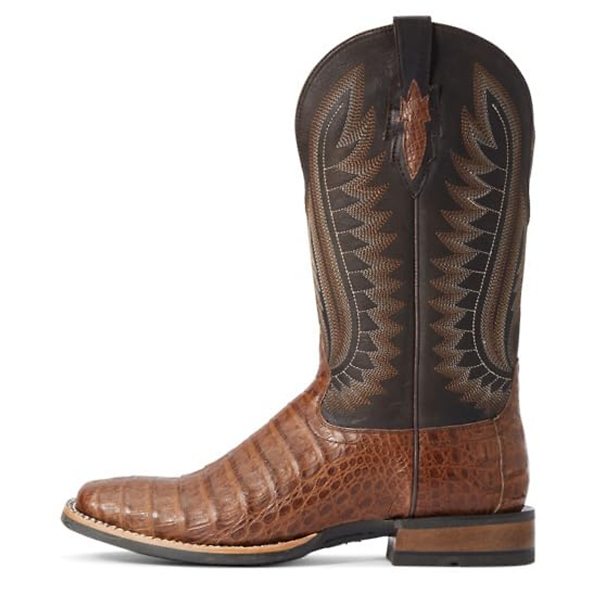 ARIAT Men's Double Down Western Boot, Caramel Caiman Belly