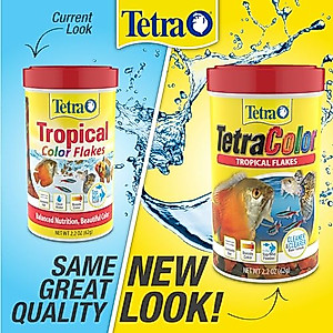 TetraColor Tropical Flakes, Color Boosting Fish Food, Nutritionally Balanced Diet for Tropical Fish, 7.06 oz (12 Pack)