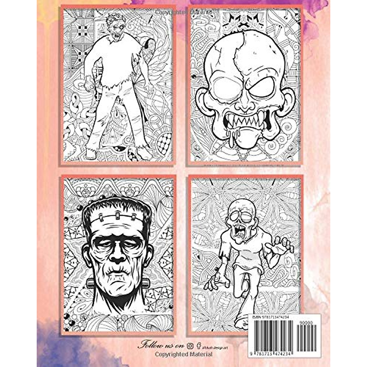Zombies, They're Coming To Get You: Adult Coloring Book (Stress Relieving Creative Fun Drawings to Calm Down, Reduce Anxiety & Relax.)