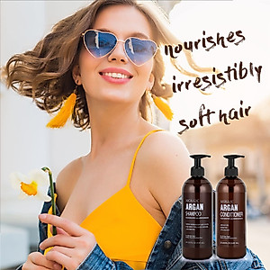 Mosaic Argan Oil Shampoo and Conditioner Set for Hair Growth, For Thinning Hair and Hair Loss Treatments for Women & Men, Hair Thickening Products for Women & Men, Paraben & Sulfate Free Shampoo 20.2 FL Oz Each