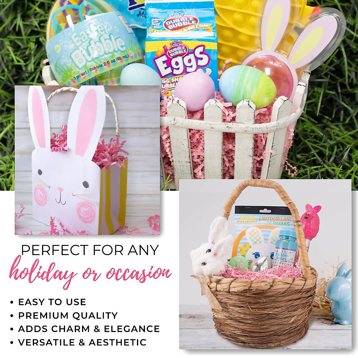 MagicWater Supply Crinkle Cut Paper Shred Filler (2 oz) for Gift Wrapping & Basket Filling - Light Pink