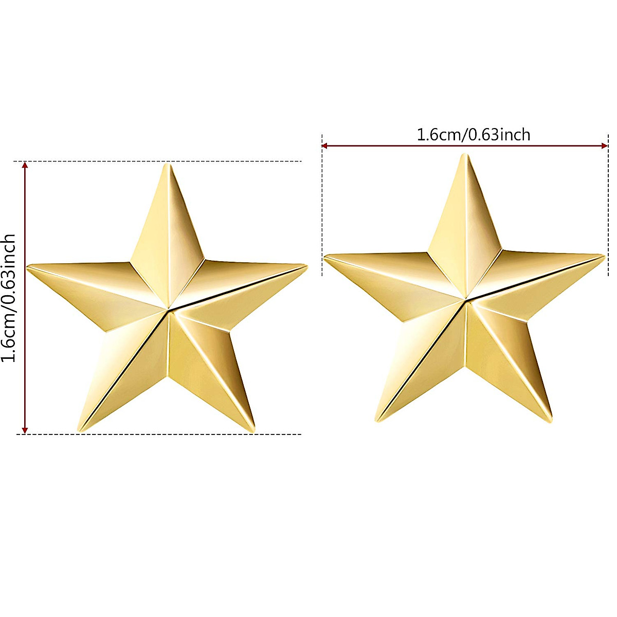 10 Pieces Star Badge Lapel Pin for 4th of July Memorial Day Veterans Day Party Independence Day Celebration Labor Day Theme Party Costume Decorations (Gold)