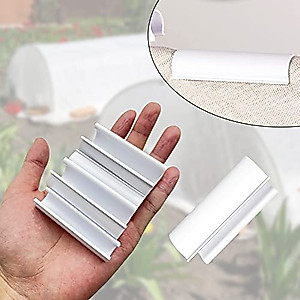32PCS White Snap Clamps for 1/2 Inch Greenhouses PVC Pipe, Row Covers, Shelters, Bird Protection, 2.4 Inches Long, White (White-3/4inch)