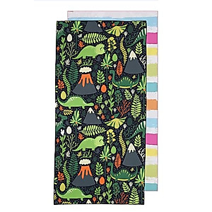 QQP Microfiber Kids Beach Towels & Pouch,60"x30"Lightweight Sand Free Quick Dry Beach Towels for Kids,Personalized Cute Double Sided Patterns Travel Towels for Boys & Girls（Dinosaur）