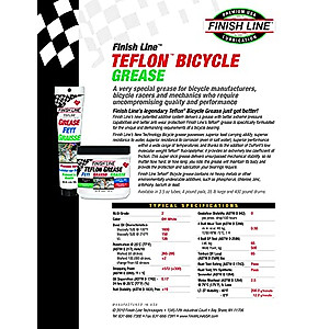 Finish Line Premium Grease made with Teflon Fluoropolymer, 3.5 Ounce